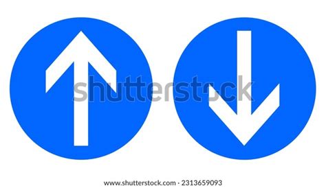 Blue Down Arrow Icon Upload Upward Stock Illustration 2313659093