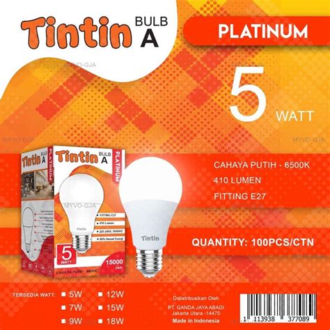 Jual Lampu Led Buld A Tipe 5 7 912 Tintin Shopee Indonesia