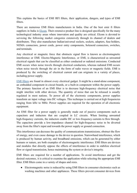 PPT How An EMI Filter Is Helpful In Power Supply PowerPoint Presentation ID 11187197