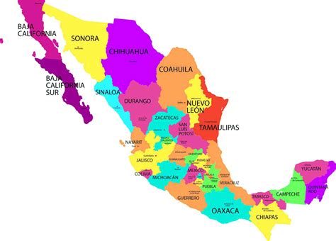 Mapa De México Con Nombres Pdf  Gratis