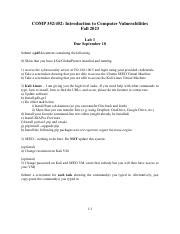 Introduction To Computer Vulnerabilities Lab Tasks Course Hero