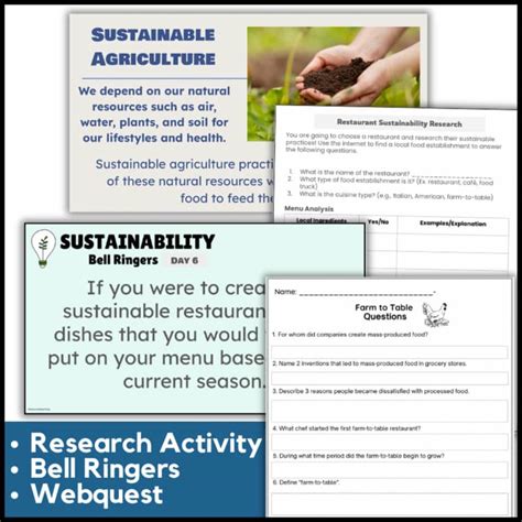 Food Sustainability Unit Culinary 1 Culinary 2 Culinary Arts Prostart Facs