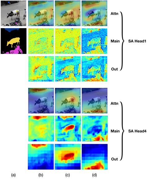 Attention And Feature Map Visualization Of Sa Head1 And Head4 Of A