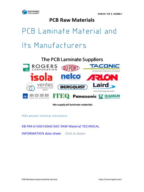 Pcb Raw Materials Pdf Printed Circuit Board Lamination