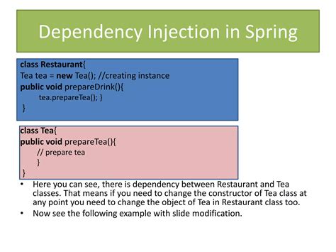 Dependency Injection In Spring Pptx Programming Languages Computing