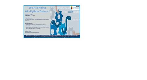 Saravanan Manickam Selvaraj On Linkedin Hiring Testautomation Apitesting Pythonjobs Ncrjobs