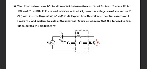 solved the circuit below is an rc ﻿circuit inserted between