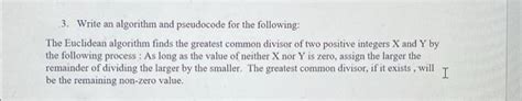 Solved Write An Algorithm And Pseudocode For The Chegg