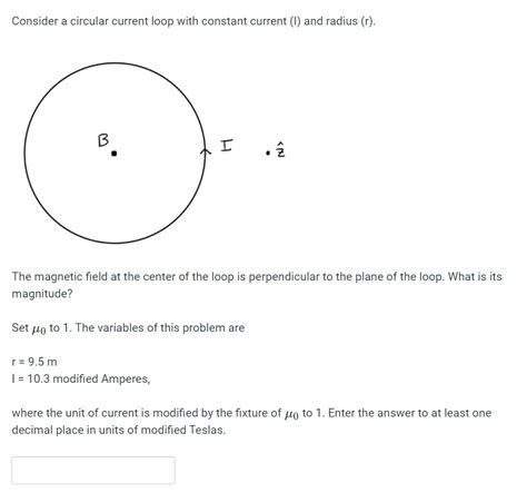 Solved Consider A Circular Current Loop With Constant Chegg