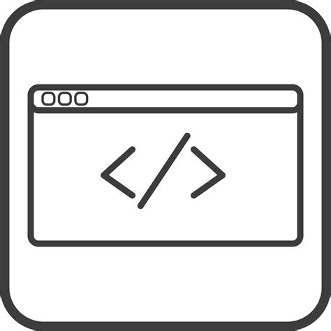 Symbol Programming Icon In Thin Line Black Square Frames 33964165 Png