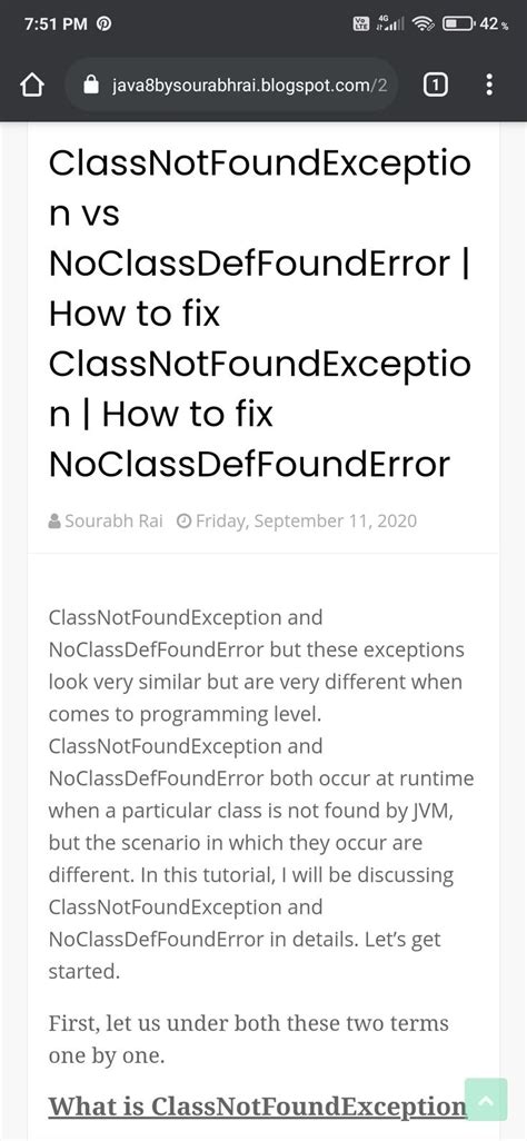 Difference Between ClassNotFoundException And NoClassDefFoundException Fix It Class