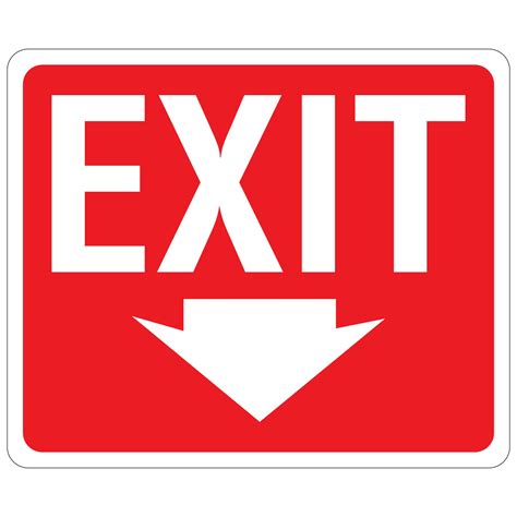 EXIT Down Arrow Sign Carlton Industries