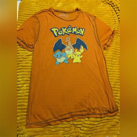Pokemon Shirts Vintage Rare Orange Pokemon See Through Tee Size 2