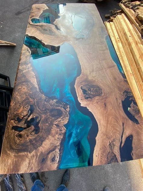 Epoxy River Table Colors Teal And Wood Table Design Round Epoxy