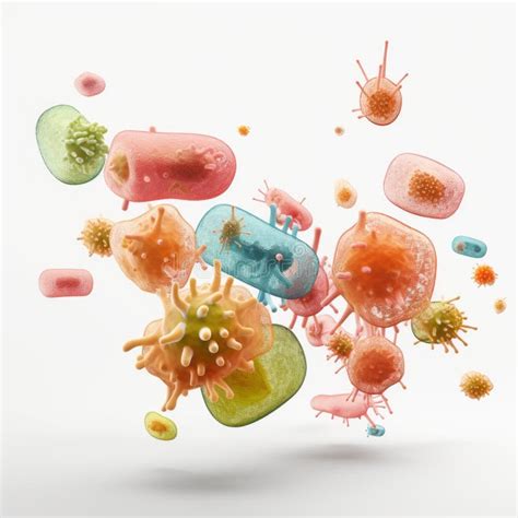 Vibrant 3d Bacteria Assemblages On White Background Stock Illustration Illustration Of Light