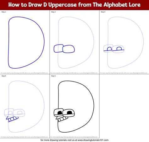 How To Draw D Uppercase From The Alphabet Lore The Alphabet Lore Step By Step