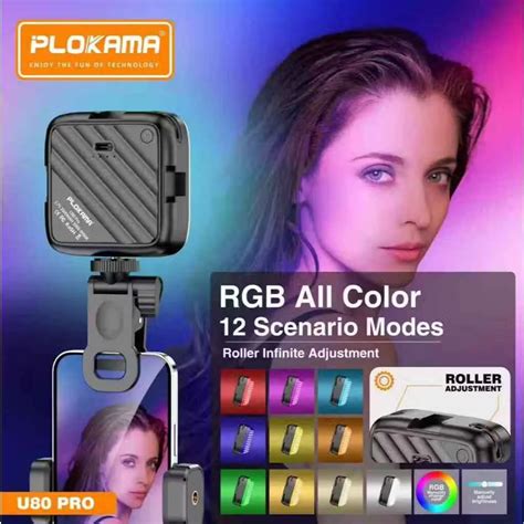 Plokama U80 Pro Portable Rgb Led Light Mini Photography Lamp R18 Video Light For Mobile Rmg