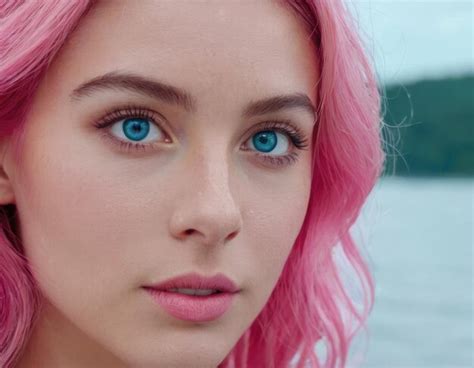 Premium Photo Portrait Of A Pink Hair Girl