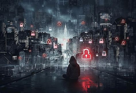 Premium Photo Photo Portrait Of Hacker Background With Gloves And Laptop