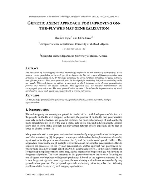 pdf genetic agent approach for improving on the fly web map