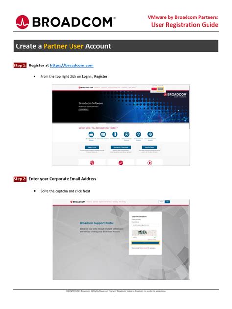 Vmware By Broadcom Partner User Registration Guide 01312024 Pdf