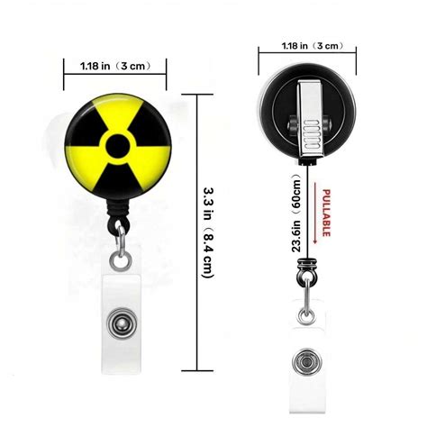 1pc Radioactive Symbol Zombie Radiology Id Cardretractable Badge Reel With Alligator Clipname