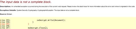 C The Input Data Is Not A Complete Block Stack Overflow