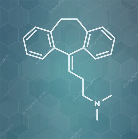 Amitriptyline Tricyclic Antidepressant Drug Molecular Model Stock Image F025 1618 Science