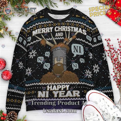 Hot Monty Python Merry Christmas Happy Ni Year Christmas Jumper