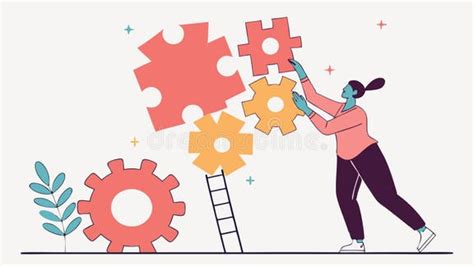 Team Collaboration Gears Interlocking Process Workflow Vector Design