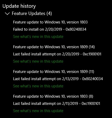 Failed Updates In A Month R Windows