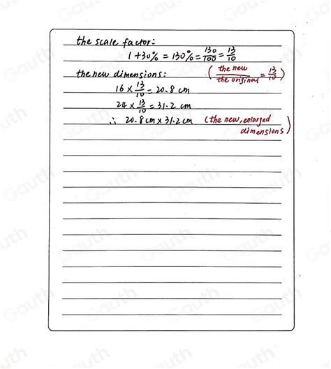 Solved 5 A Rectangular Drawing Is Enlarged By 30 The Original Dimensions Of This Drawing Are