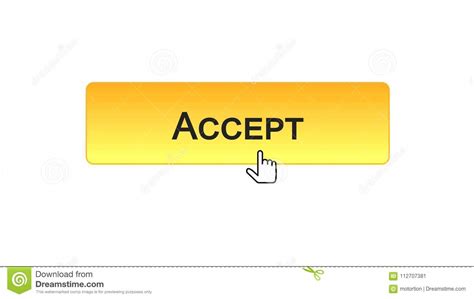 accept web interface button clicked with mouse cursor blue color