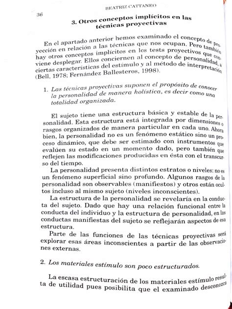Tecnicas Proyectivas Cattaneo Pdf