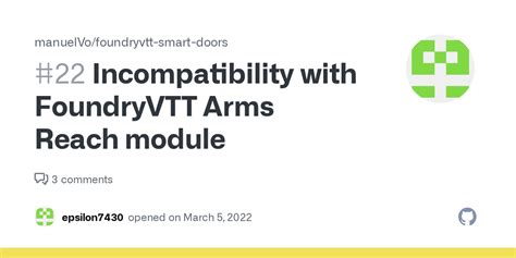 Incompatibility With Foundryvtt Arms Reach Module Issue Manuelvo Foundryvtt Smart Doors