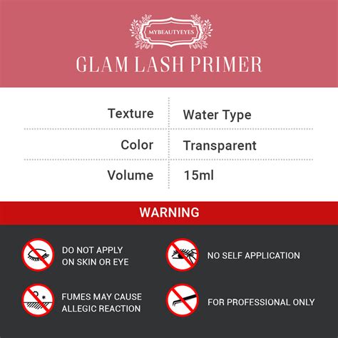 Eyelash Extension Primer Glam Lash Primer 15g Mybeautyeyes