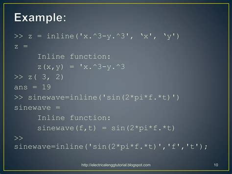 Anonymous And Inline Functions In Matlab Ppt