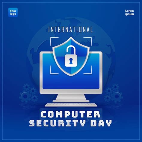 Premium Vector Computer Security Day 3d Vector Suitable For