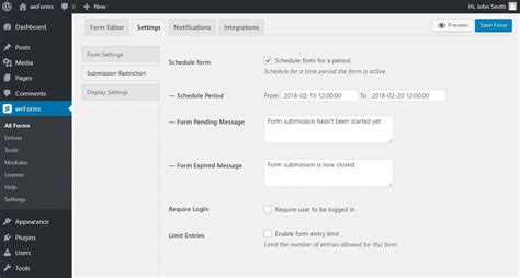 How To Set Up Wordpress Form Expiration And Entry Limitation Wedevs