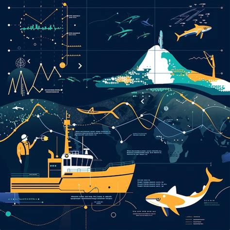 A Graphic Showing The Use Of AI In Analyzing Marine Data Premium AI Generated Image