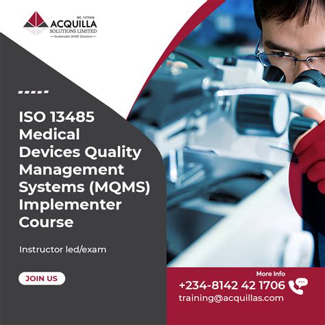 Iso 13485 Medical Devices Quality Management Systems Mqms Implementer