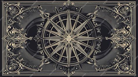 Premium Photo An Illustration Of A Compass With Ornate Flourishes In