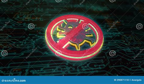 Antivirus Cyber Security Virus Detect Symbol Digital Concept Stock