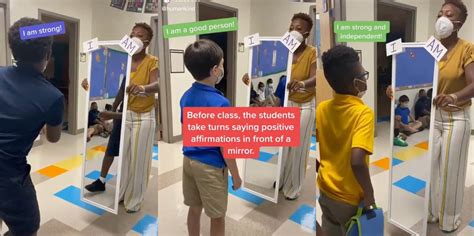 Teacher Makes Students Address Themselves In A Mirror Before Class To Start Their Day Off Right