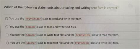 Solved Which Of The Following Statements About Reading And