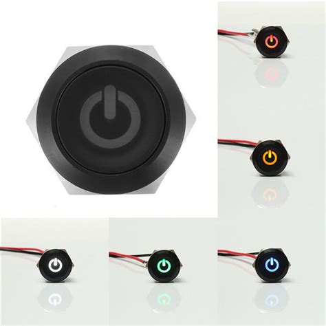 V Pin Mm Led Light Metal Push Button Momentary Switch Sale Banggood Com