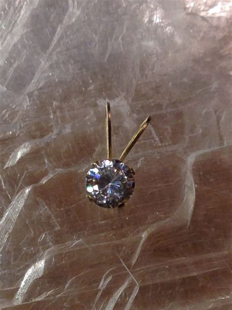 14kt Yellow Gold And Genuine Cubic Zirconia Pendant Etsy