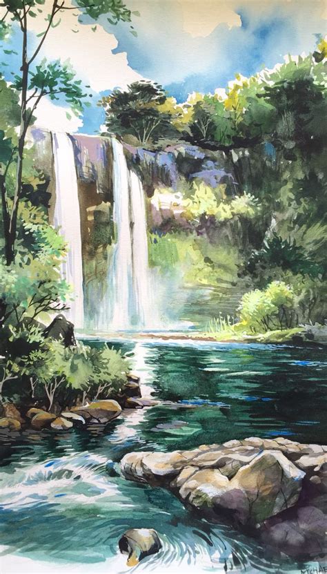Waterfall Sketch Tom Lopez Artofit