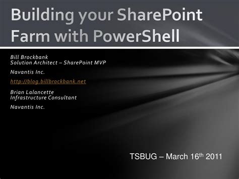 PPT Building Your SharePoint Farm With PowerShell PowerPoint Presentation ID 2405598