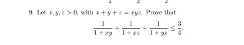 Solved Let X Y Z With X Y Z Xyz Prove That Chegg Com